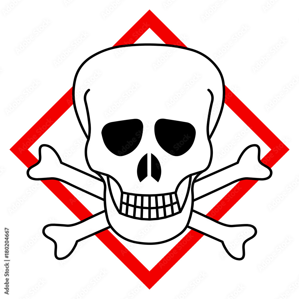 Symbole toxique tête de mort pictogramme Stock Illustration | Adobe Stock
