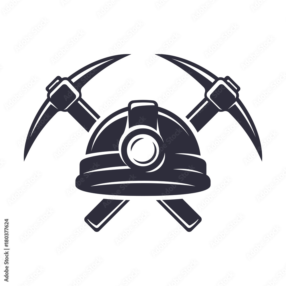 Retro mining logo Stock Vector | Adobe Stock