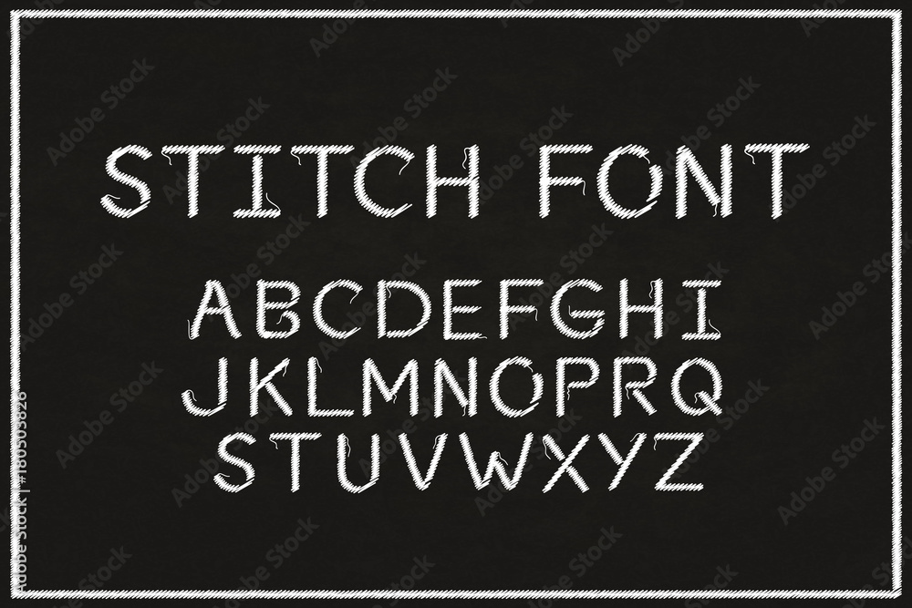 Vector realistic embroidery lettering alphabet for decoration and ...