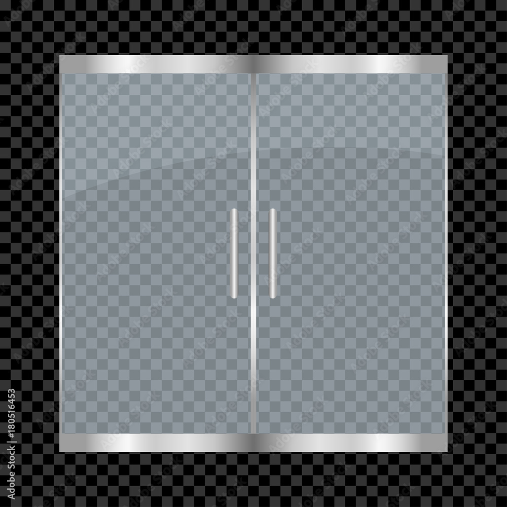 Glass door isolated on transparent background. Entry double doors for ...