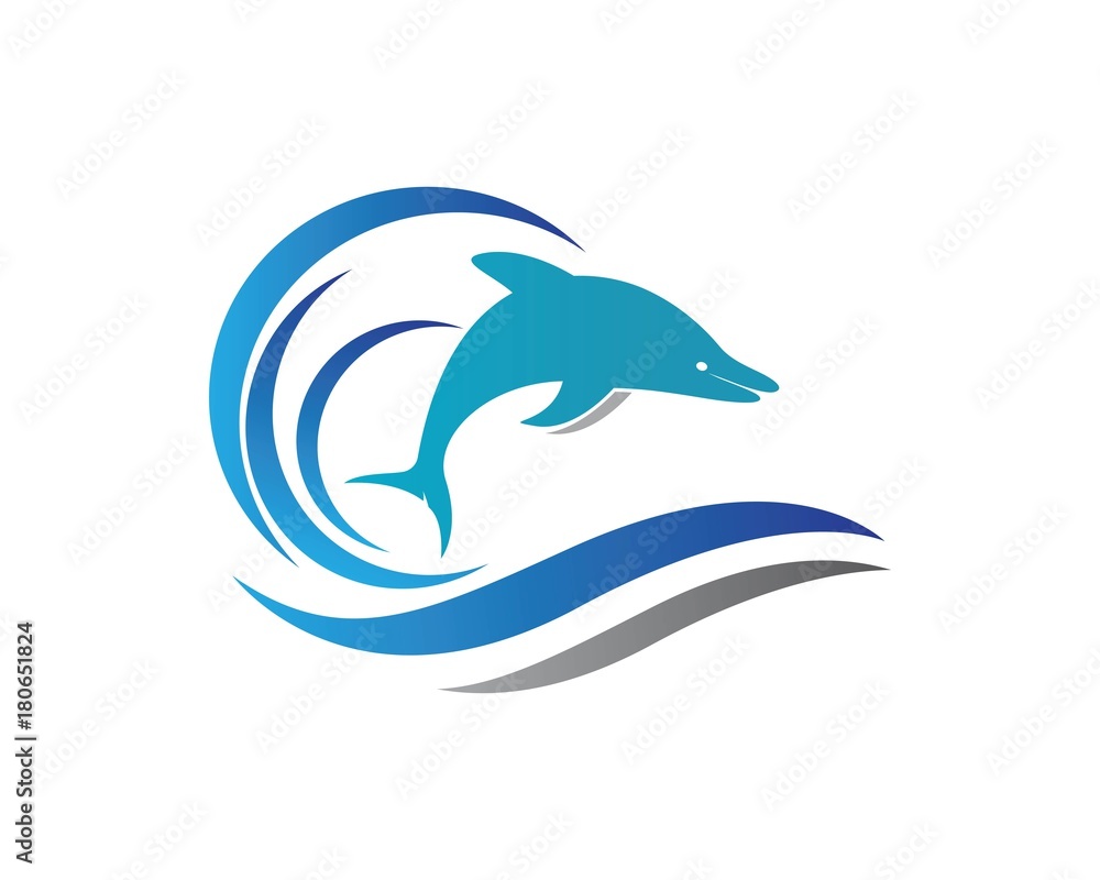 Dolphin logo icon vector Stock Vector | Adobe Stock