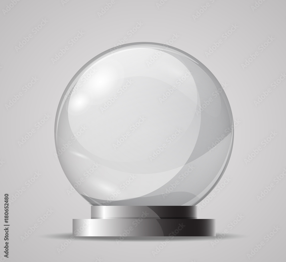 Glass sphere on a stand. Template for the magic ball, souvenir. Empty ...