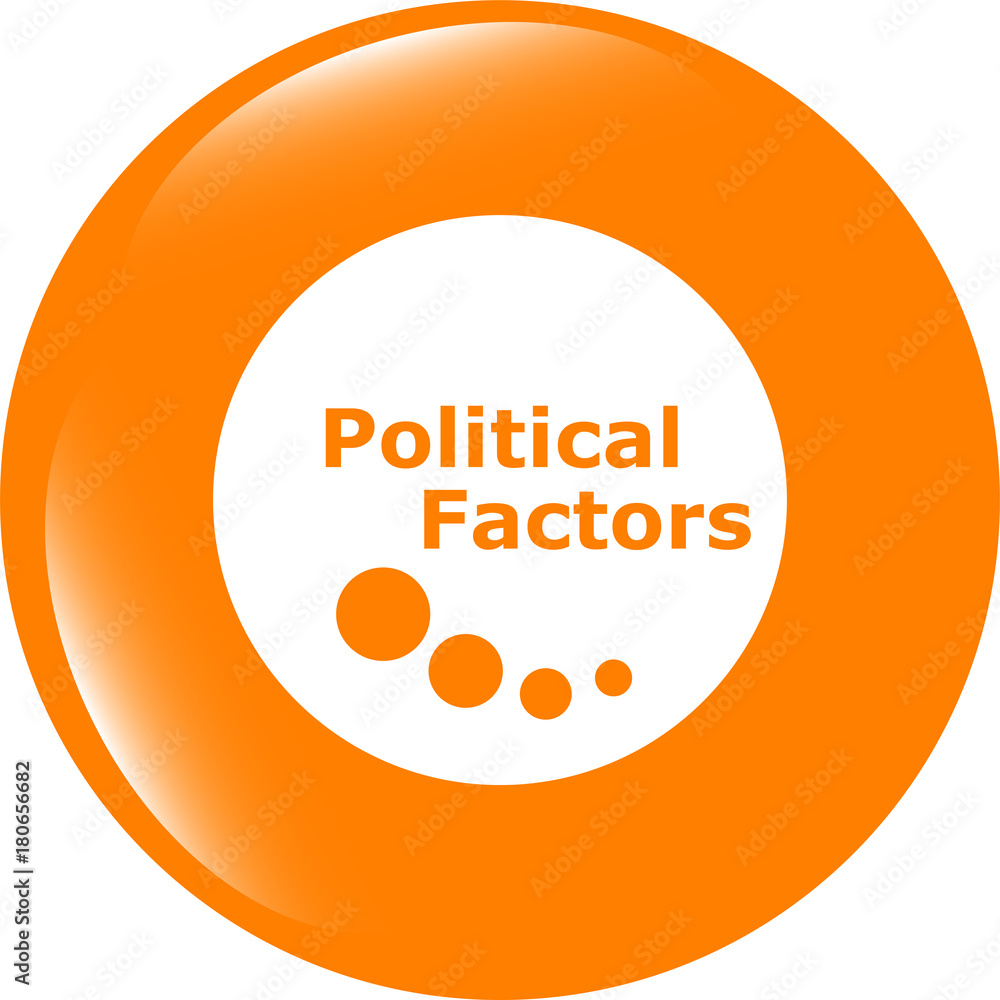 Ilustración de Stock political factors web button, icon isolated on ...