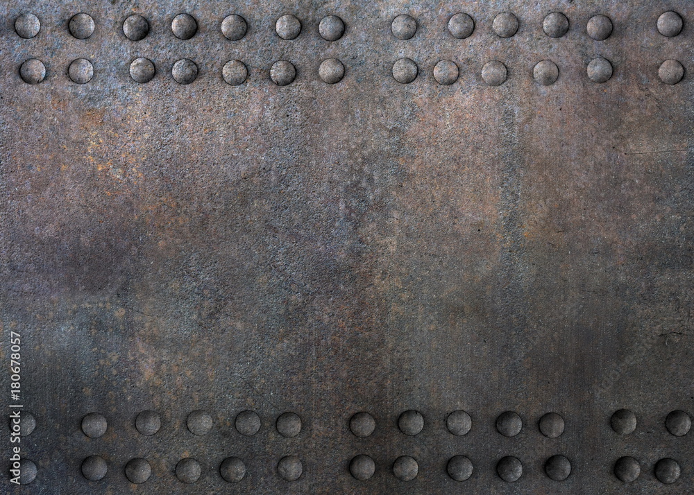 Vintage iron background with rivets Stock Photo | Adobe Stock
