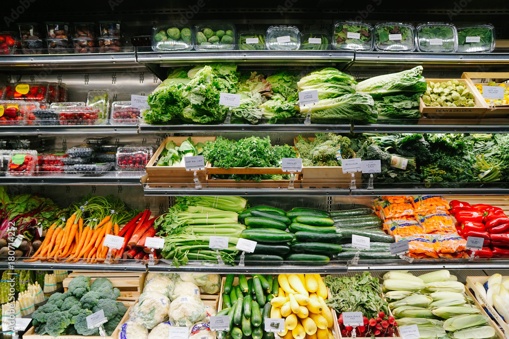Produce Section Supermarket Stock Photo | Adobe Stock