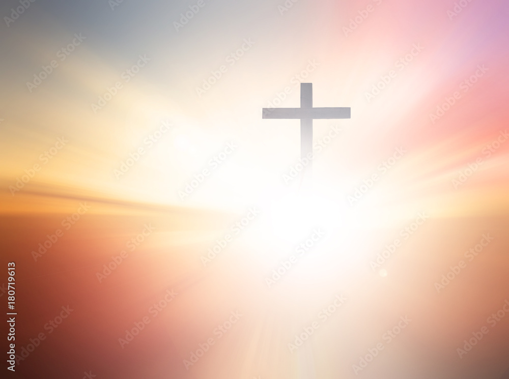 abstract blurred christ cross sunset Stock Photo | Adobe Stock