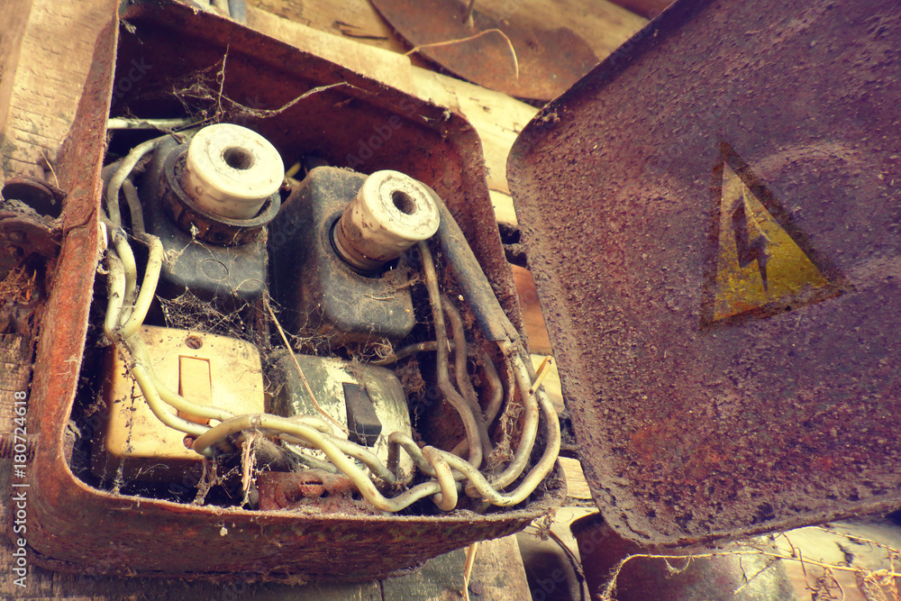 Breaker and switch in Control box. Circuit board connection. Electric ...