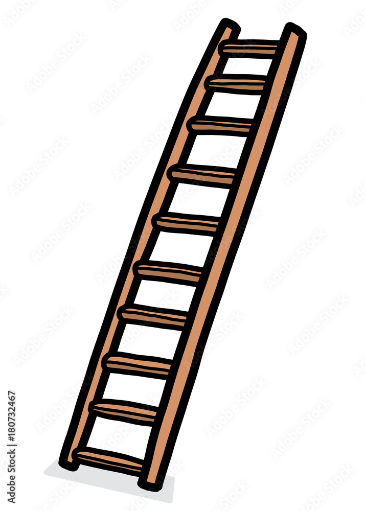 long ladder / cartoon vector and illustration, hand drawn style ...