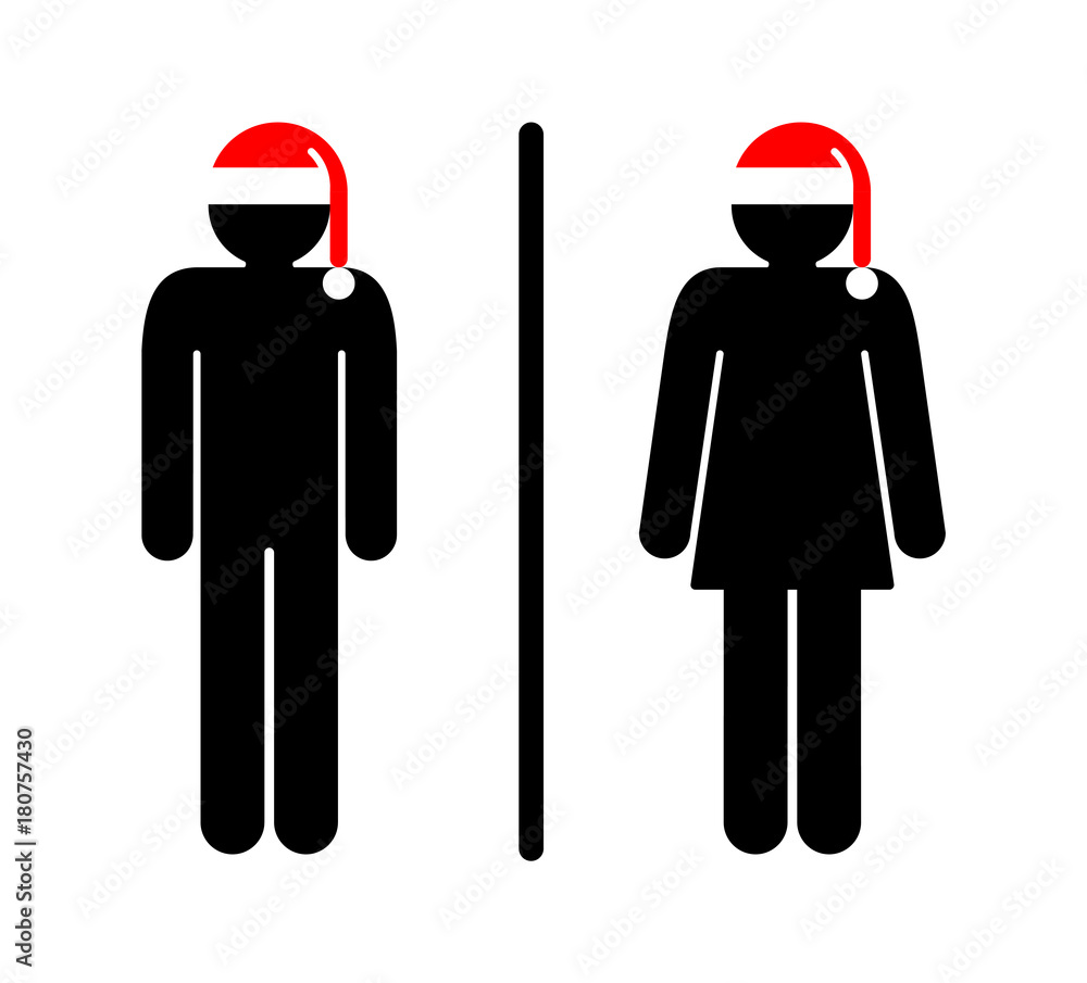 Restroom Sign For Christmas. Vector Illustration Of A Restroom Sign ...