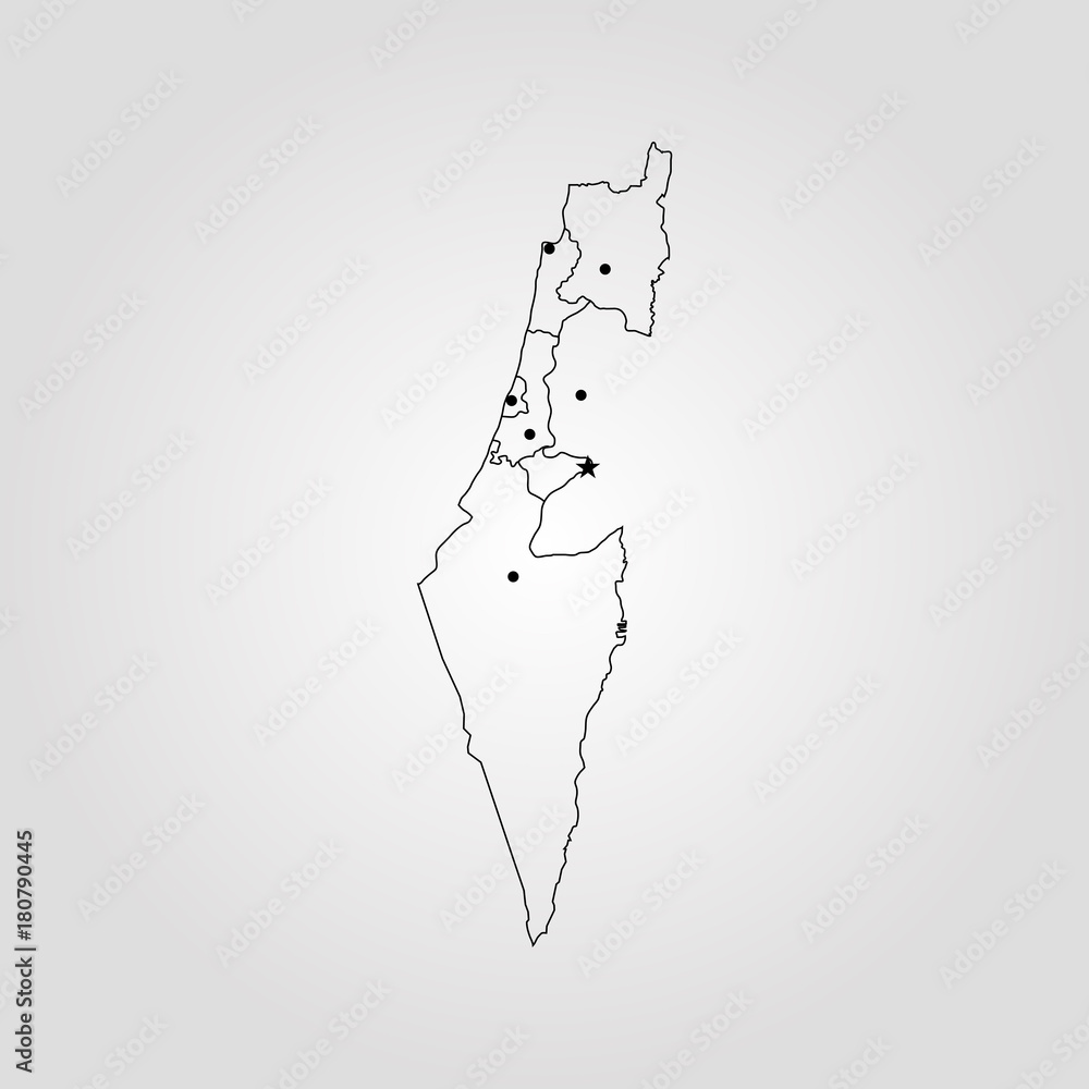 Map of Israel Stock Vector | Adobe Stock