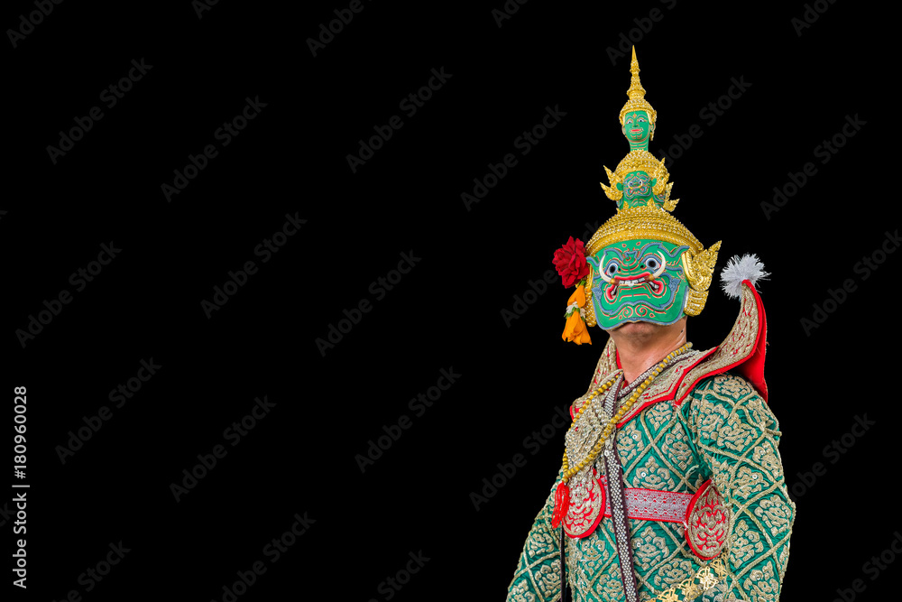 Thotsakan or Ravana, one of the demon king in Thai Ramayana pantomime ...