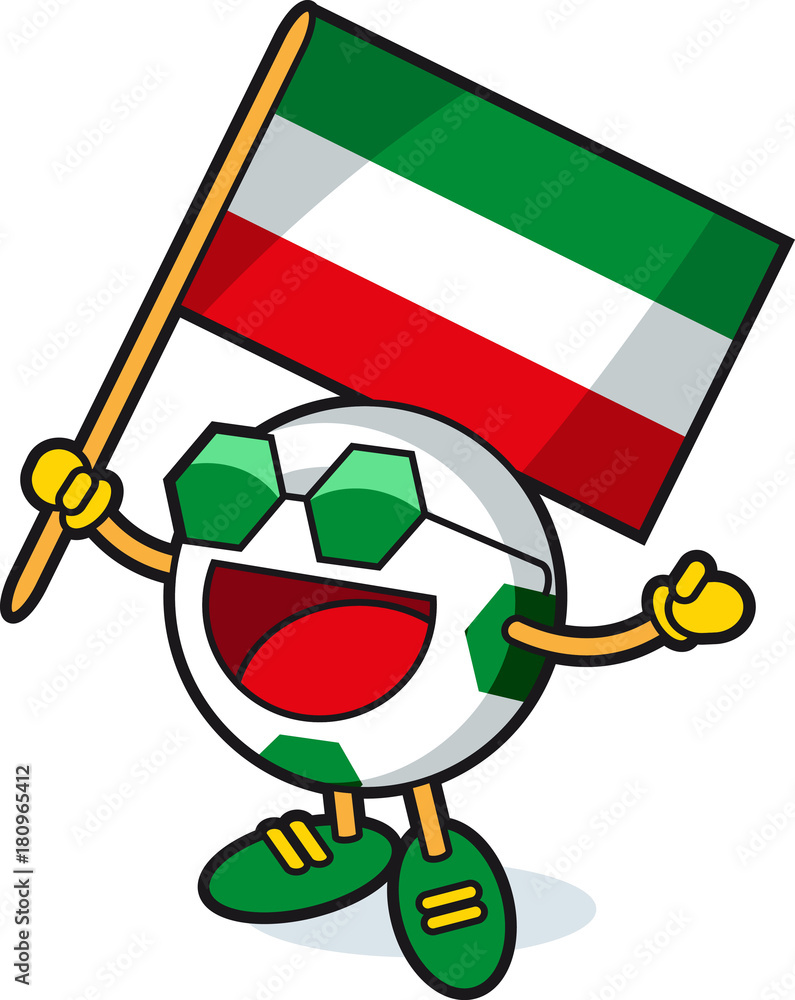 Iran soccer ball mascot Stock Vector | Adobe Stock