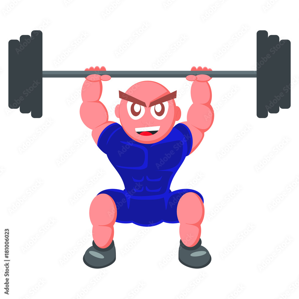 cartoon muscle bodybuilder crossfit lifting Stock Vector | Adobe Stock