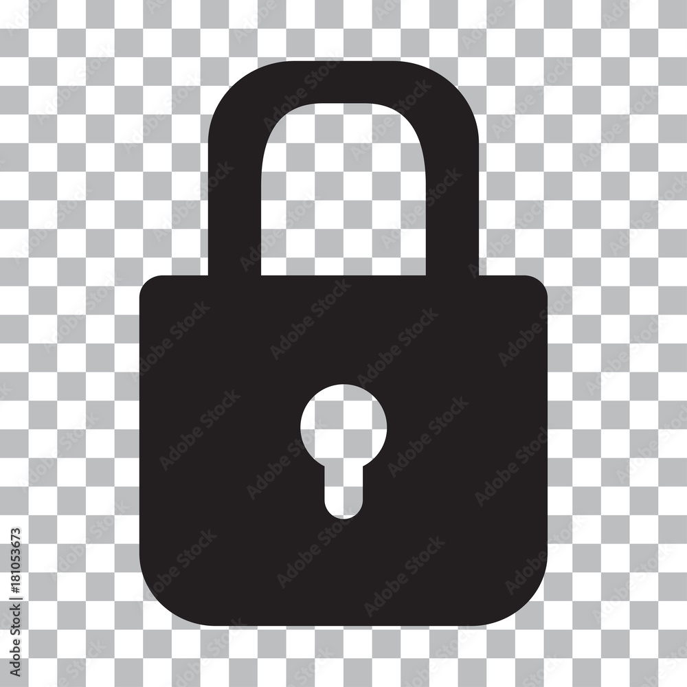 Black lock icon on a transparent background. Vector illustration Stock ...