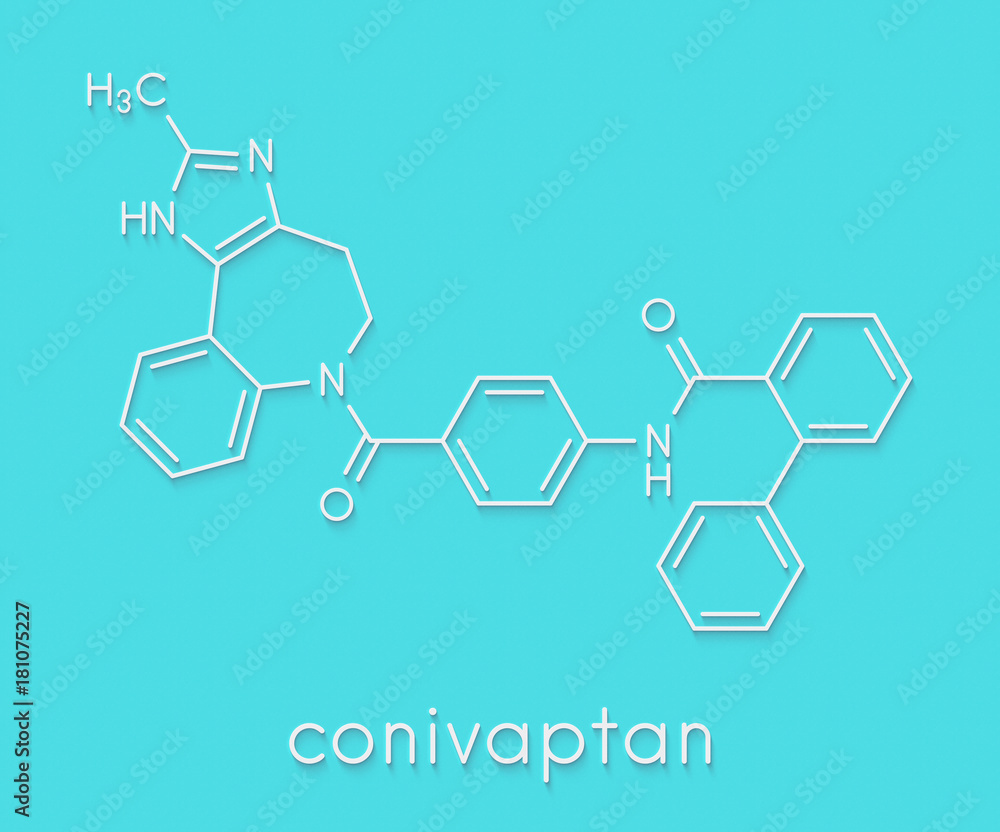 Conivaptan hyponatremia drug molecule. Inhibitor of vasopressin ...