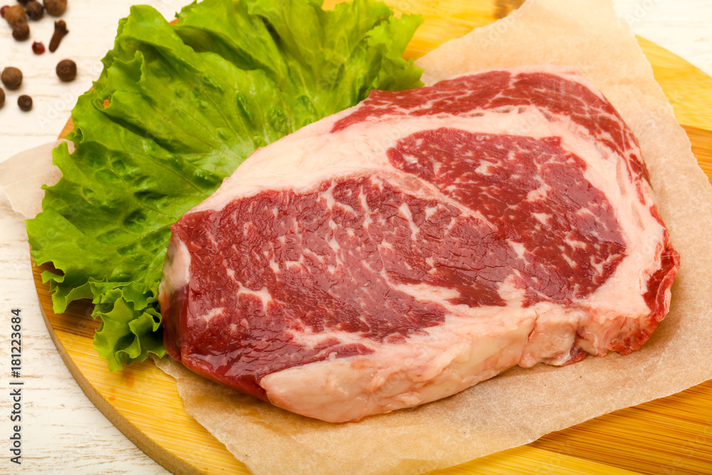 Rib eye raw steak Stock Photo | Adobe Stock