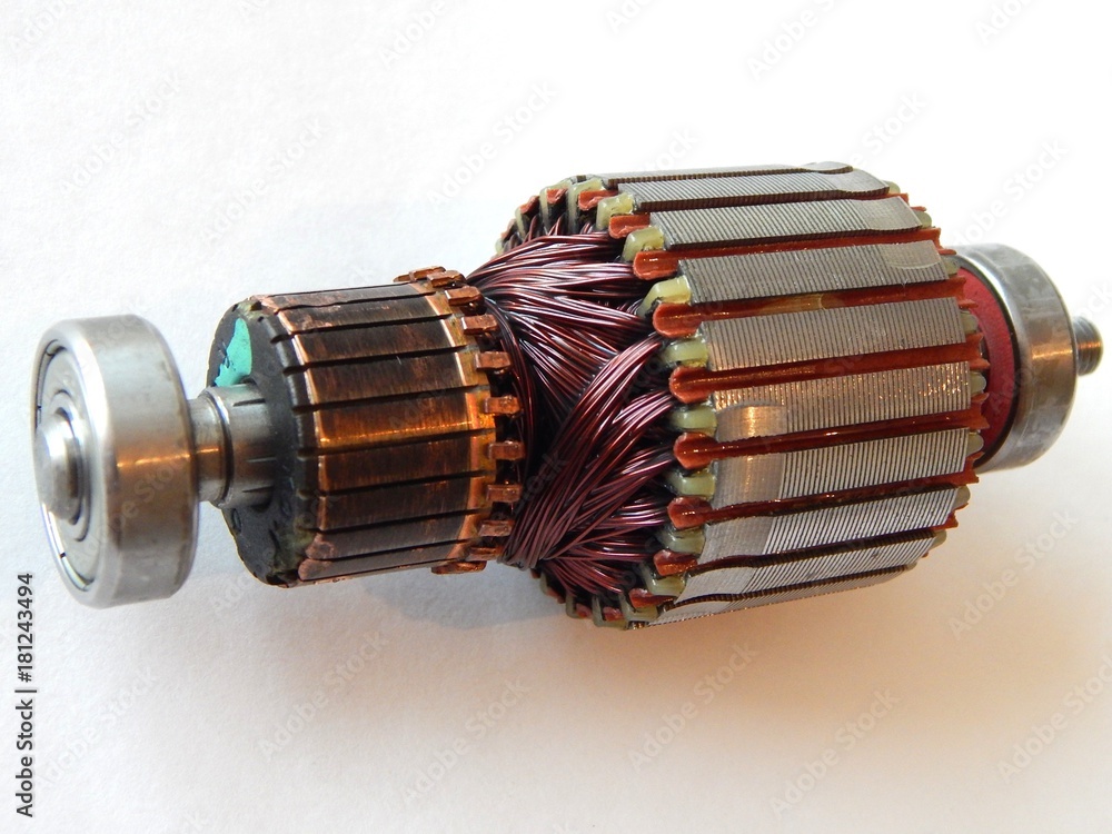 The rotor of the electric motor. Part of the motor. Mechanical detail ...