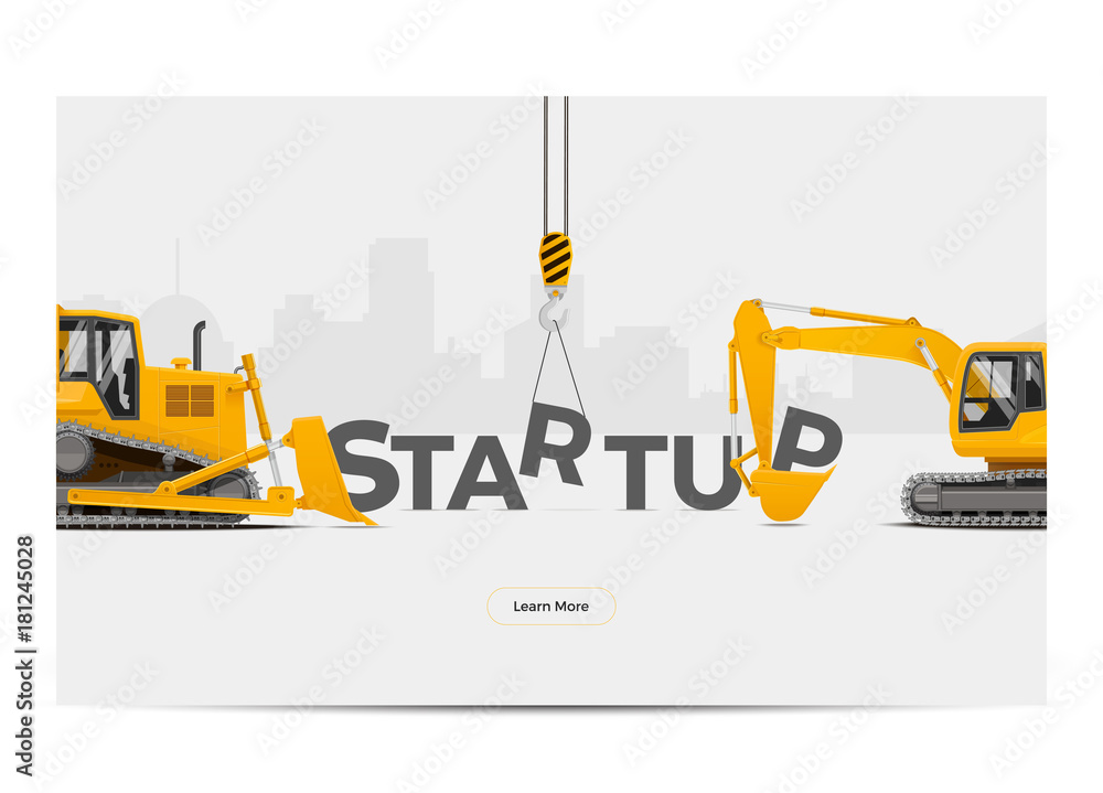 Startup Creation Building Construction Development. Vector Illustration ...