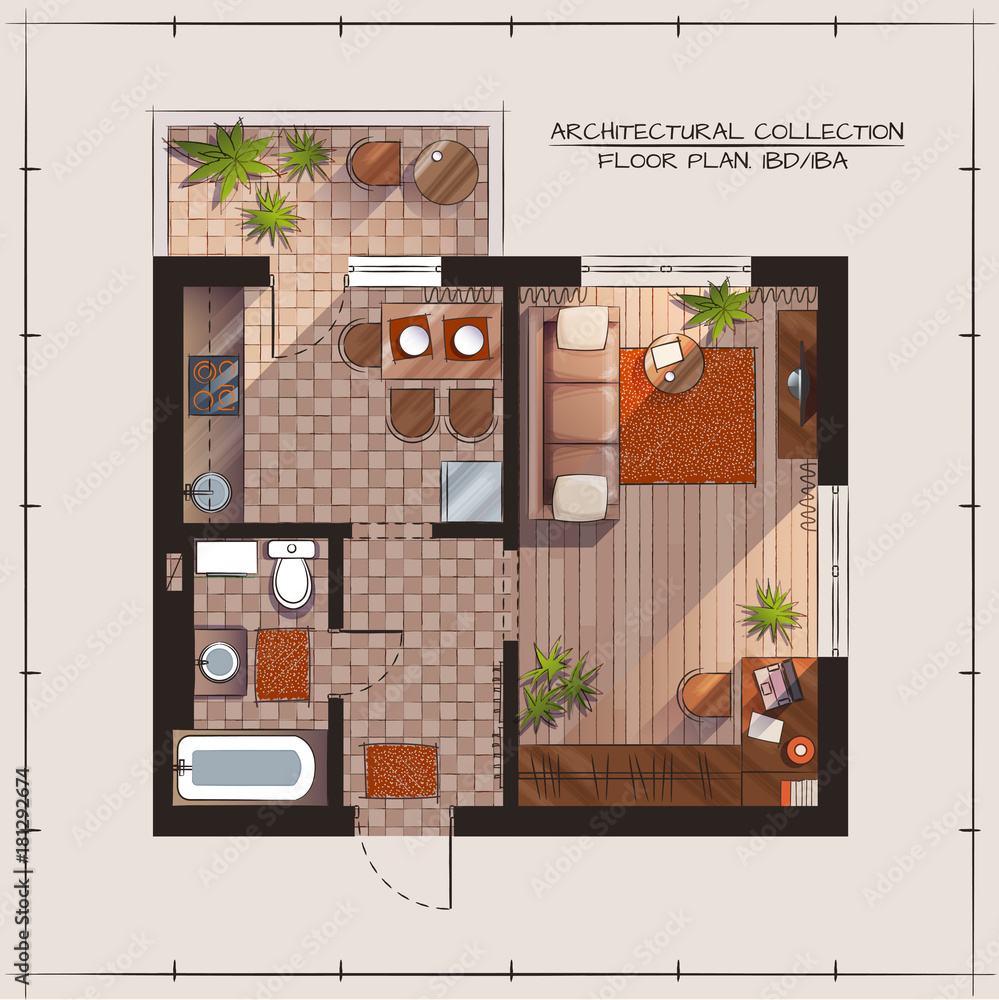 Apartment Floor Plan Stock Vector | Adobe Stock