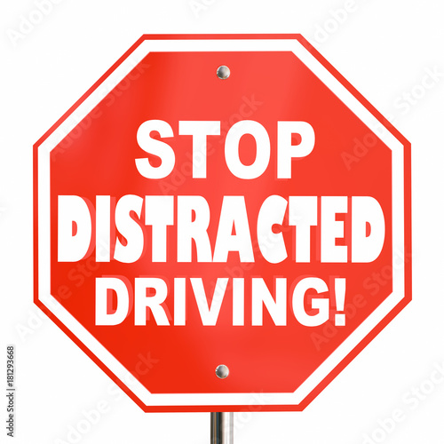 Stop Distracted Driving Sign No Texting 3d Illustration Stock ... Stop Distracted Driving Sign No Texting 3d Illustration Stock ...