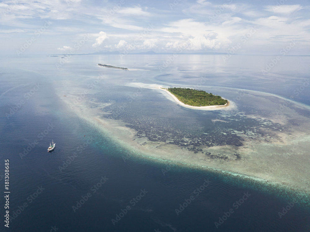 Aerial of Remote Island in Banda Sea, Pulau Koon Stock Photo | Adobe Stock