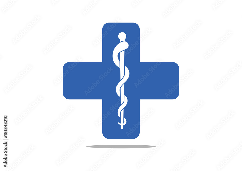 Plus Medical symbol caduceus snake with stick Vector Logo Symbol Stock ...