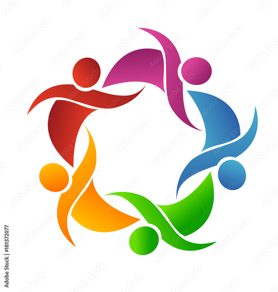 Teamwork group of friends logo Stock Vector | Adobe Stock