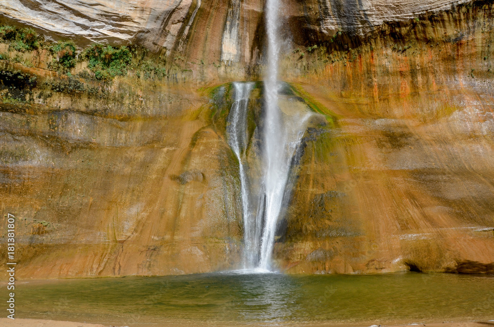 plunge pool at the bottom of Lower Calf Creek Falls Calf Creek Canyon ...