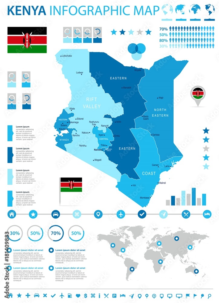 Chile - infographic map and flag - Detailed Vector Illustration Stock ...
