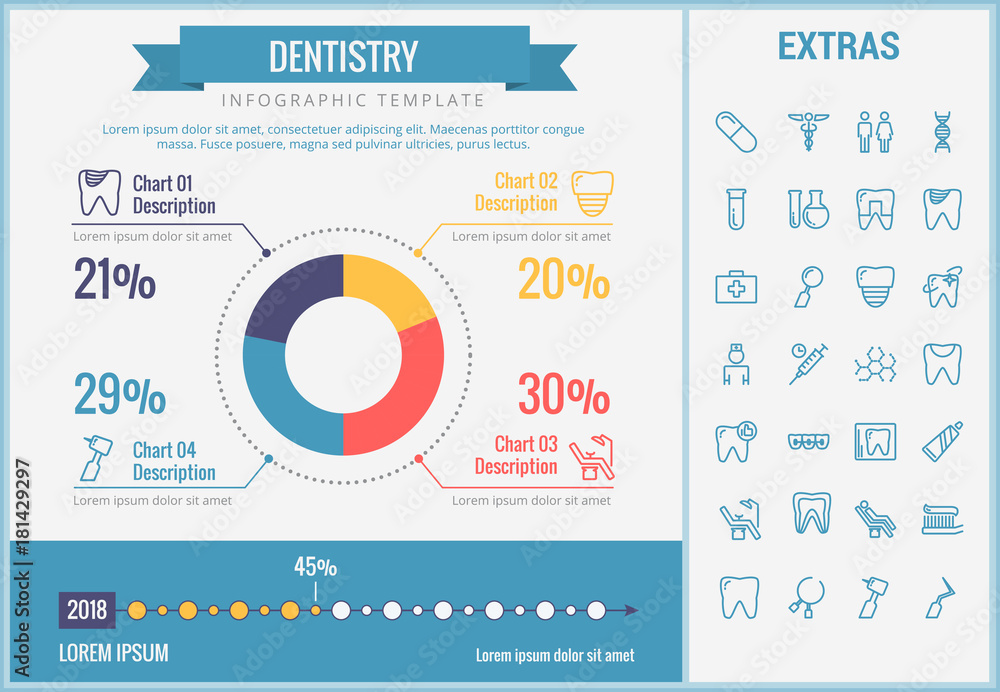 Dentistry infographic template, elements and icons. Infograph includes ...