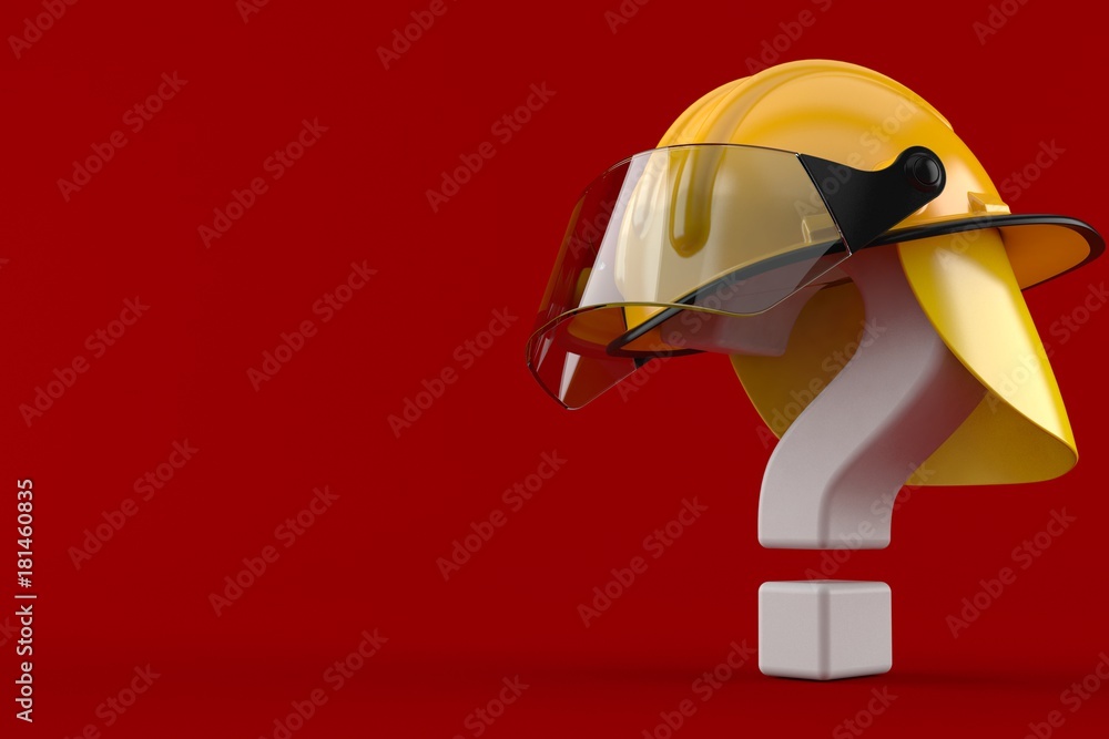 Fireman helmet with question mark Stock Illustration | Adobe Stock