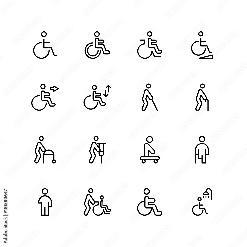 Disabled flat icon 스톡 벡터 | Adobe Stock