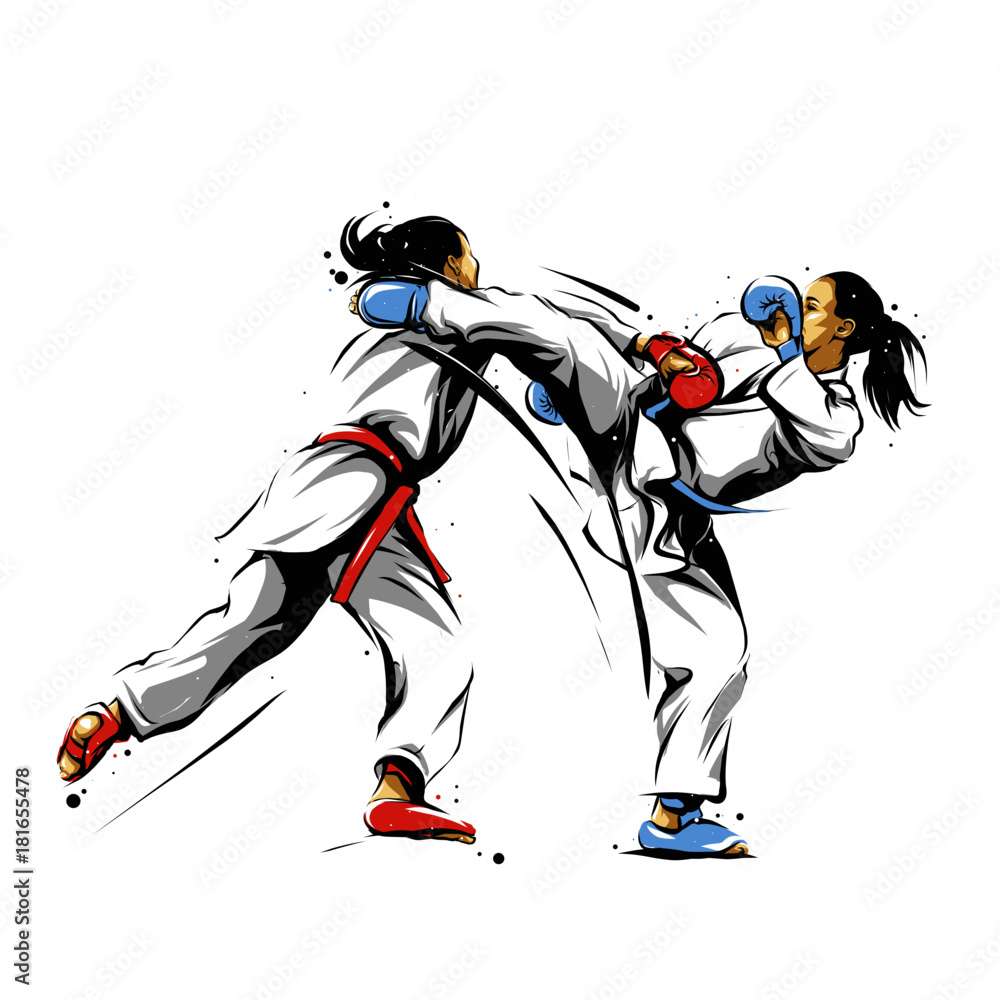 karate action 4 Stock Vector | Adobe Stock