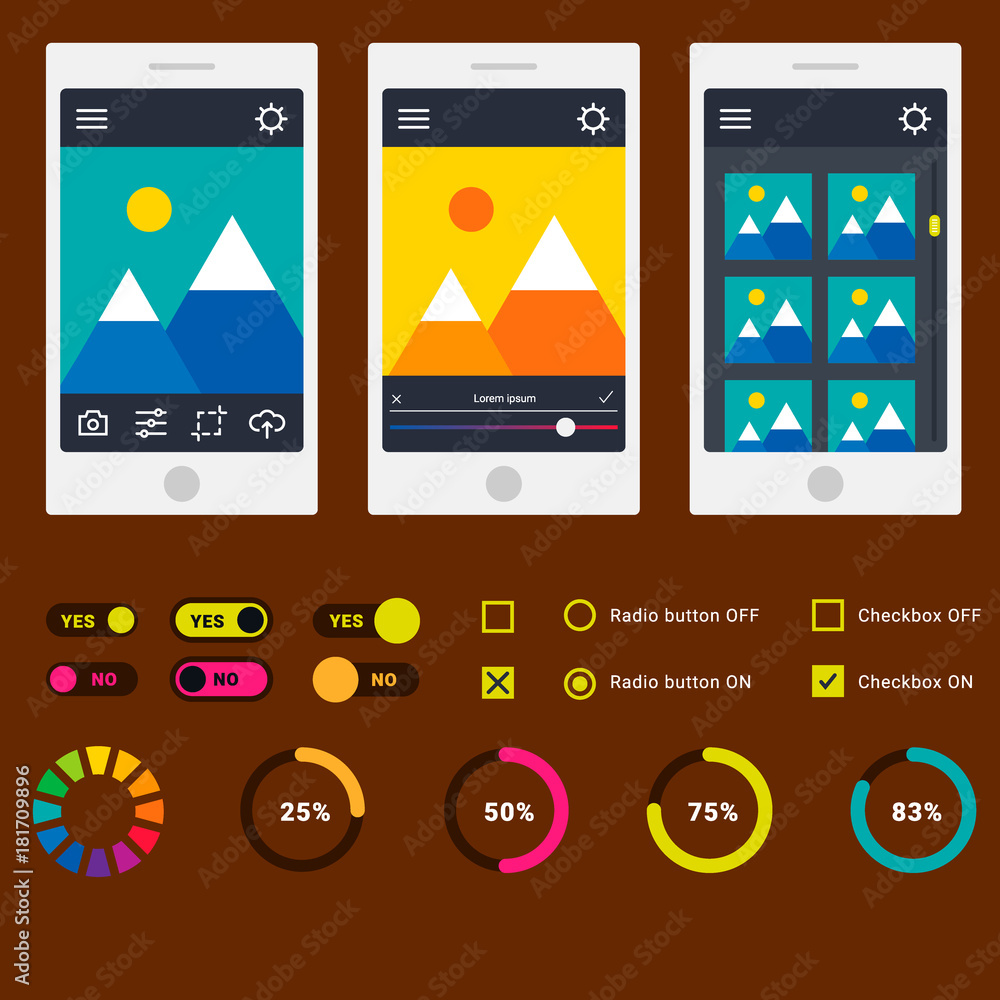 Progress Loading Bar Indicators Download Progress Ui Ux Web Interface Design Template File