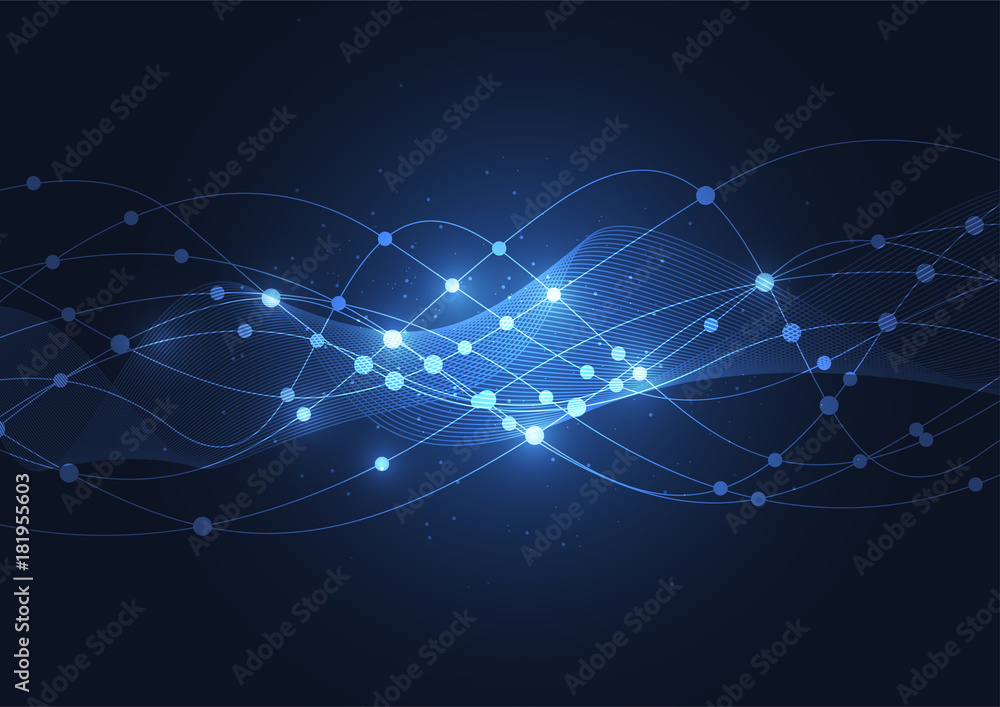 Abstract technology big data visualization. Futuristic space ...
