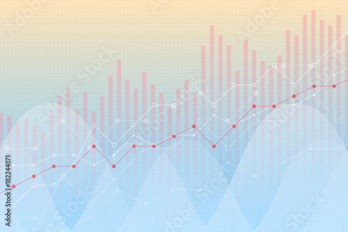 Financial growth, revenue graph, vector illustration. Trend lines ...