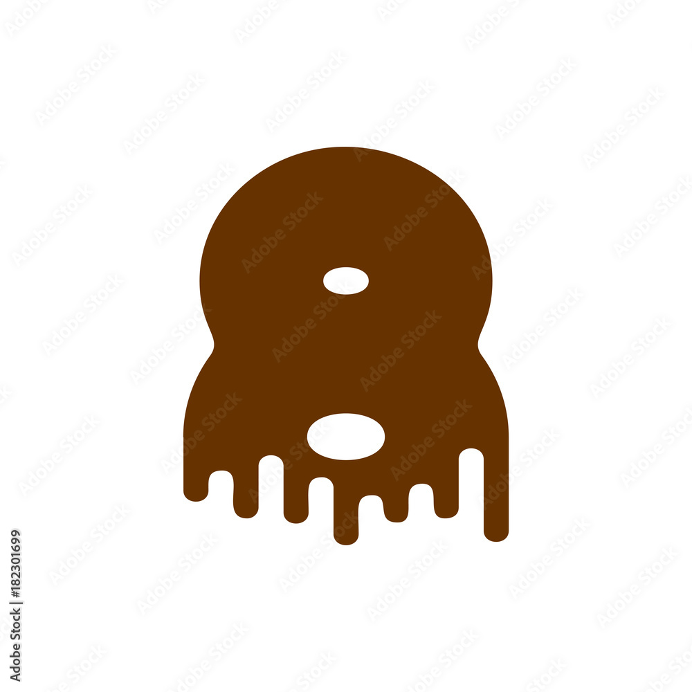 Number 8 Chocolate font. Sweetness numeral eight alphabet. Liquid ...