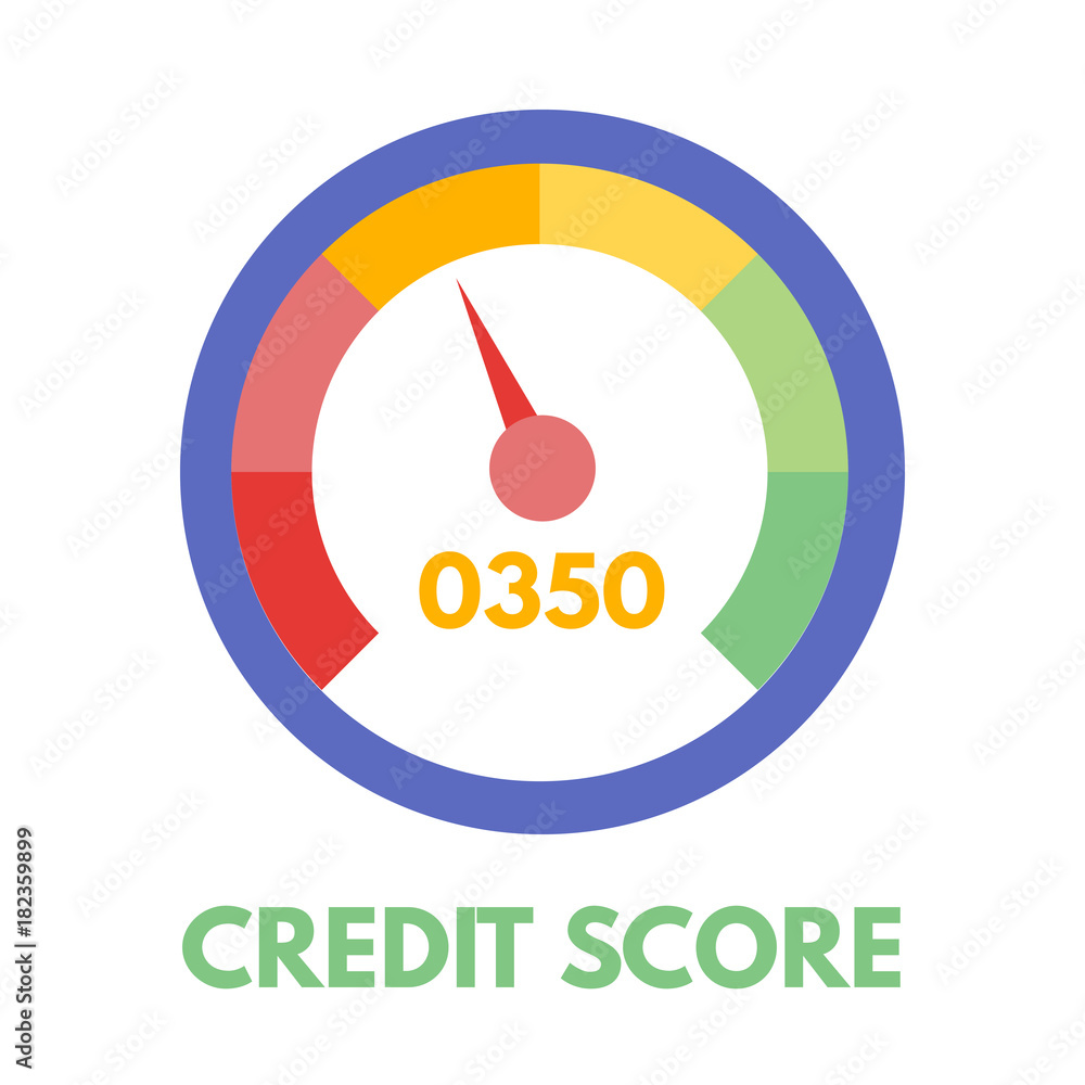 Credit score gauges. Minimum and maximum concept. Vector illustration ...