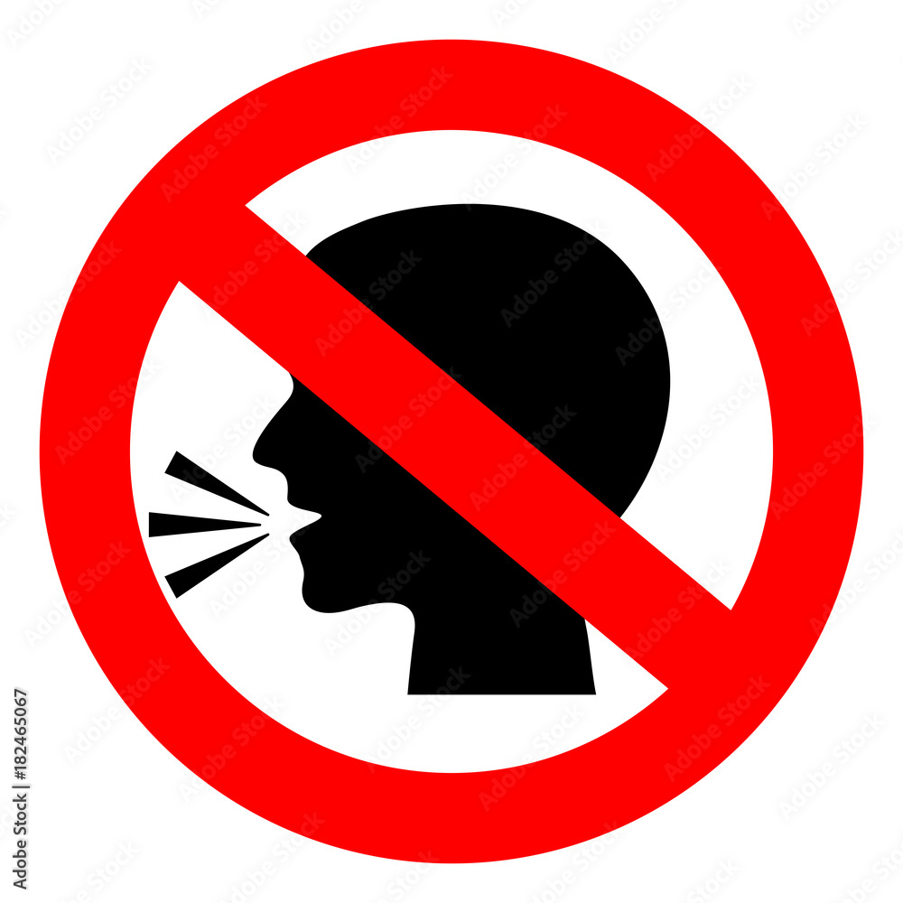 Stop talking vector sign Stock Vector | Adobe Stock