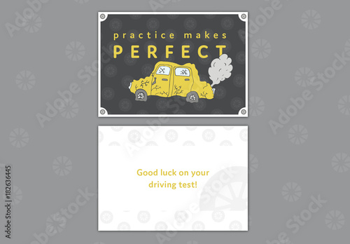 Driving Test Congratulations Card Layout 02. Buy this stock template ...