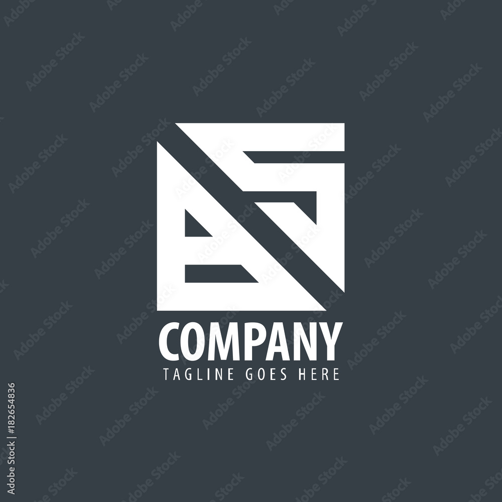 Initial Letter BS Design Square and Triangle Logo Stock Vector | Adobe ...
