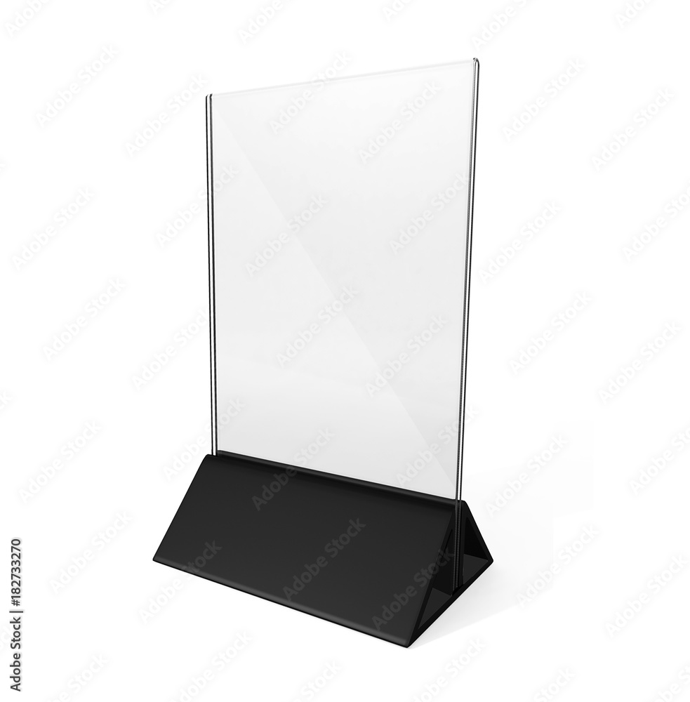 Illustration Stock Clear plastic and acrylic table talkers promotional ...