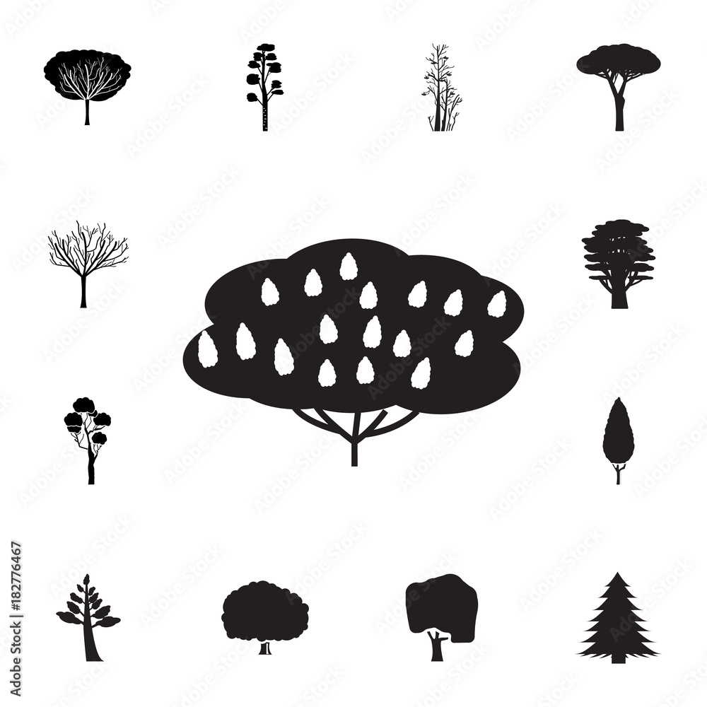 lilac tree icon. Set of silhouette of tree icons. Web Icons Premium ...