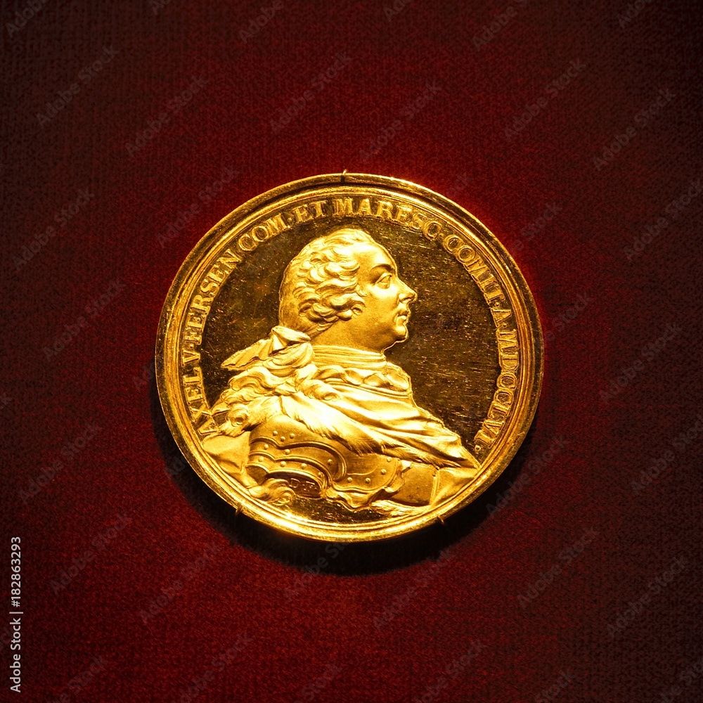 Medallion of the Swedish count Fredrik Axel von Fersen. Stock Photo ...