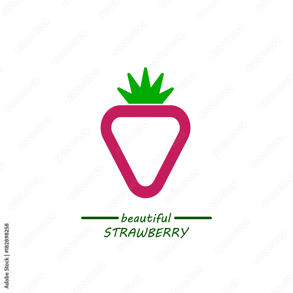 Beautiful Strawberry logo icon. Strawberry juice, jam, branding, vector ...