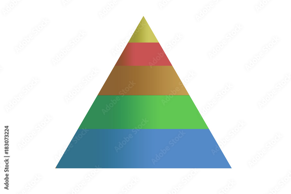 Pirámide de colores dividida por estamentos. Stock Illustration | Adobe ...