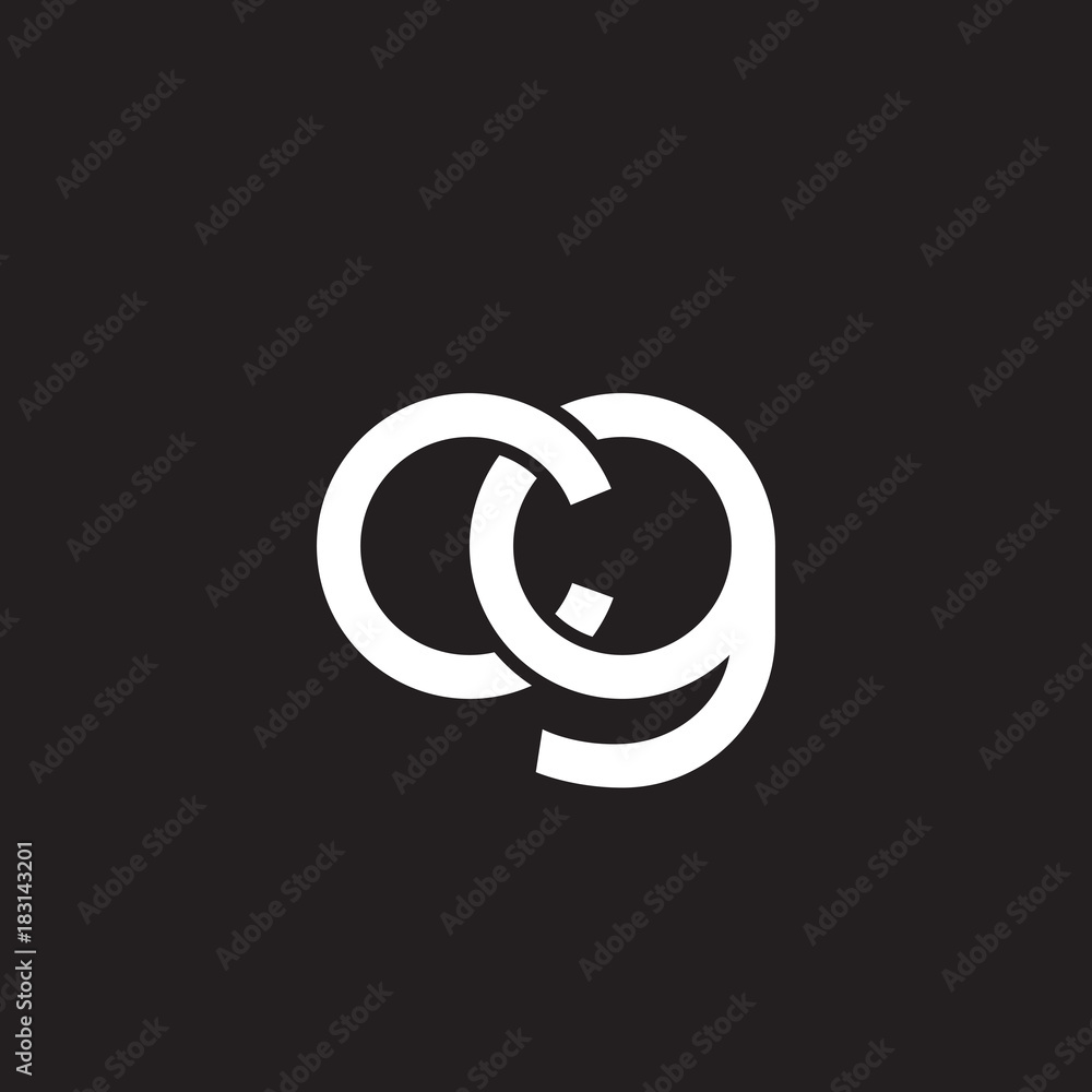 Initial lowercase letter cg, overlapping circle interlock logo, white ...