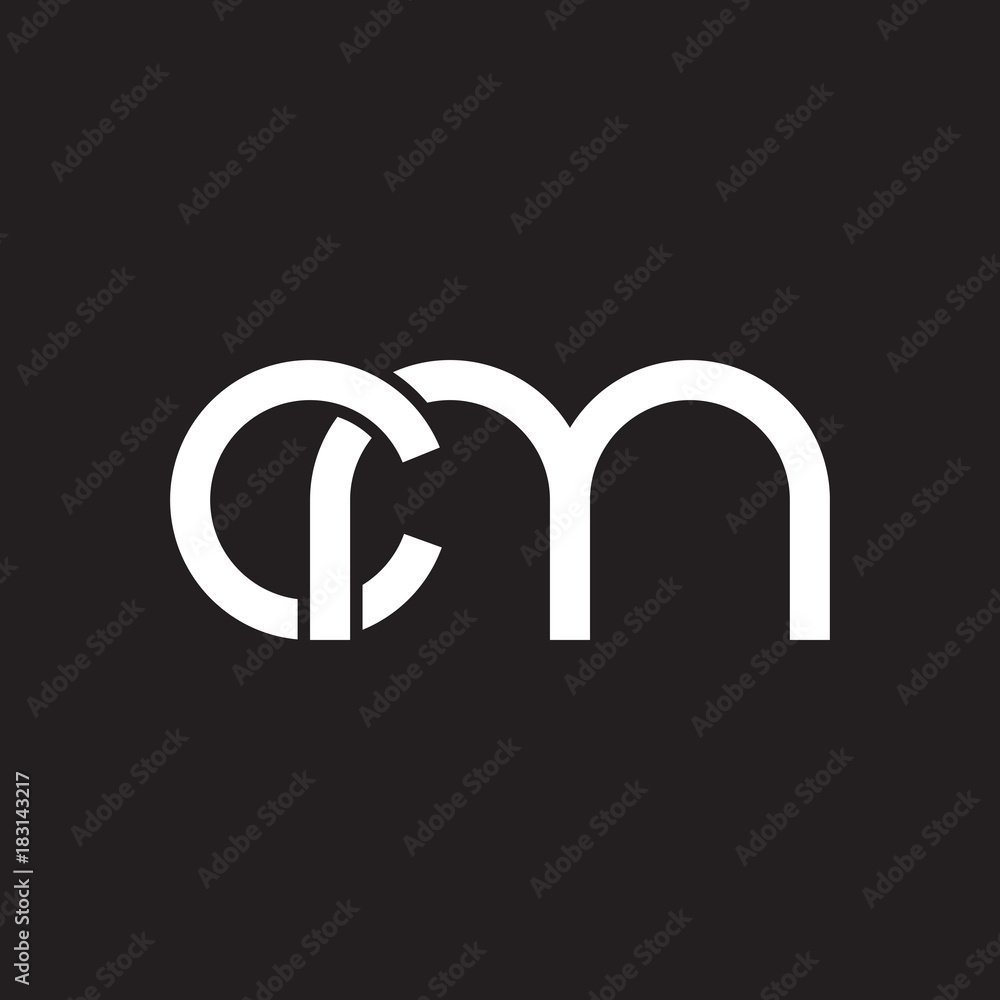 Initial lowercase letter cm, overlapping circle interlock logo, white ...