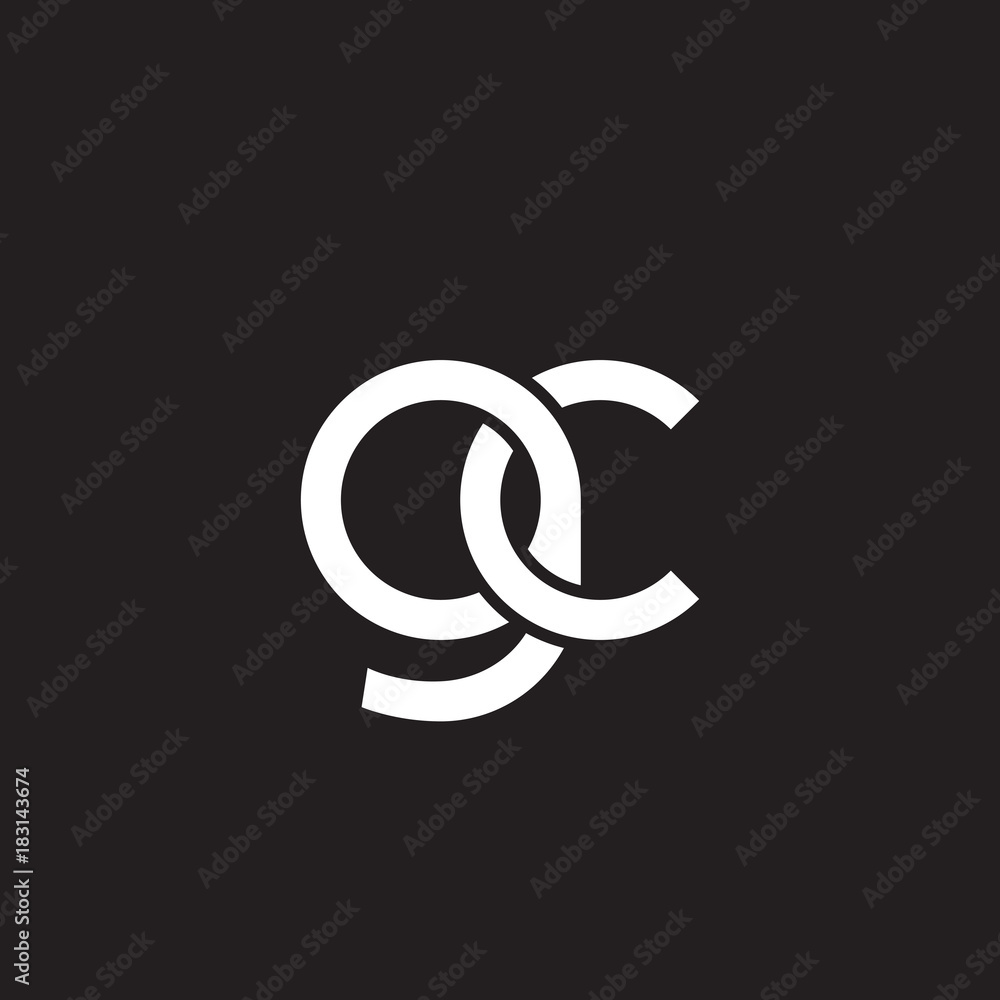 Initial lowercase letter gc, overlapping circle interlock logo, white ...
