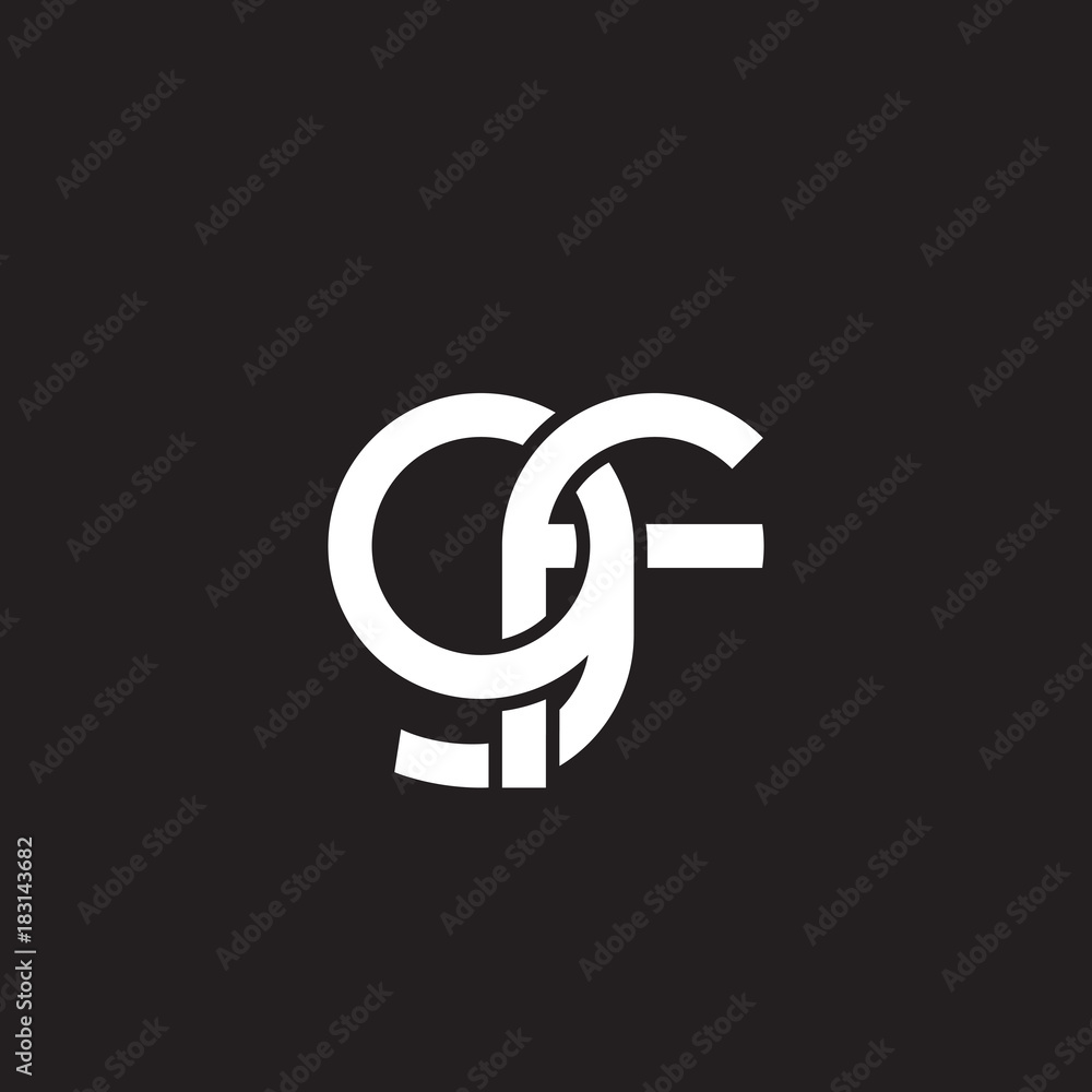 Initial lowercase letter gf, overlapping circle interlock logo, white ...